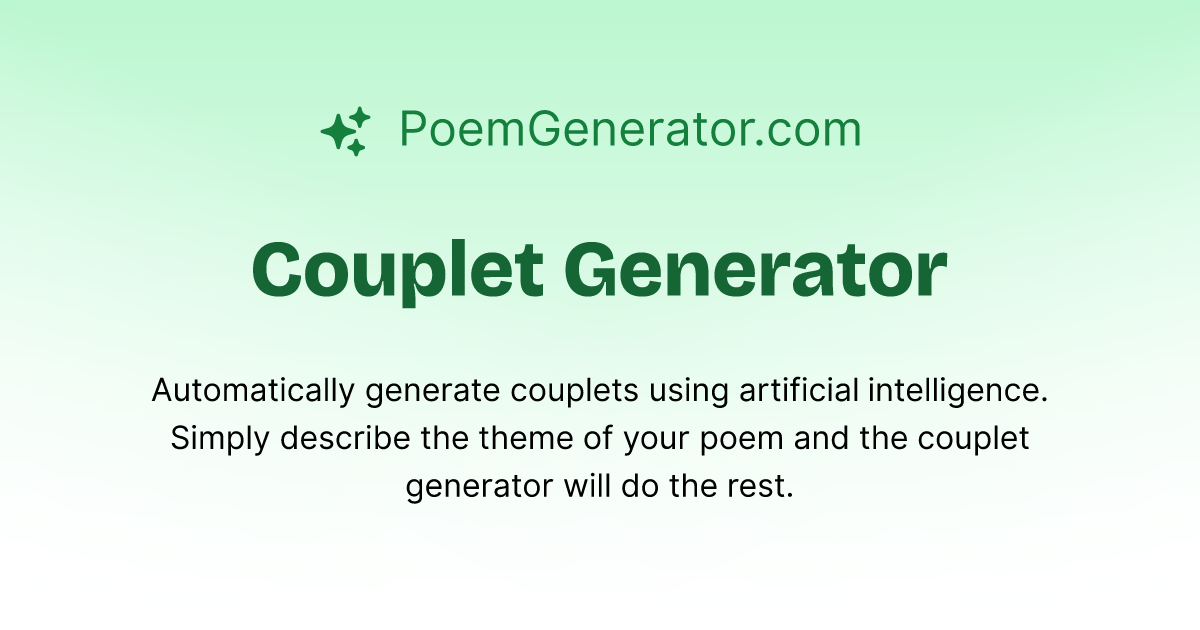 AI Couplet Generator – PoemGenerator.com