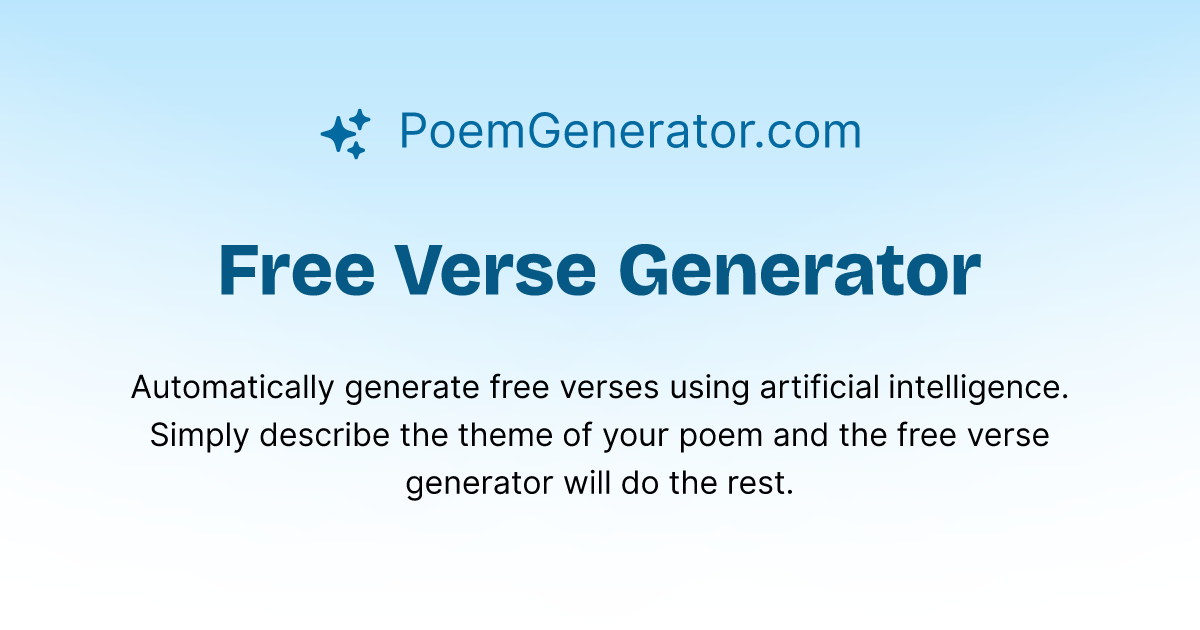 AI Free Verse Generator – PoemGenerator.com