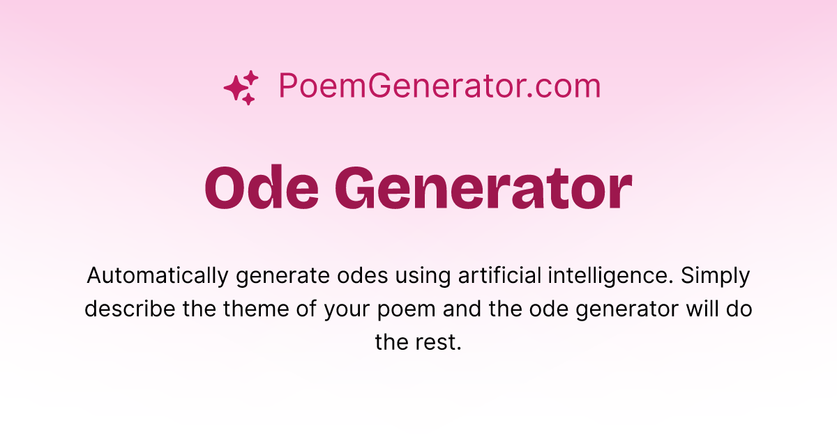 AI Ode Generator – PoemGenerator.com