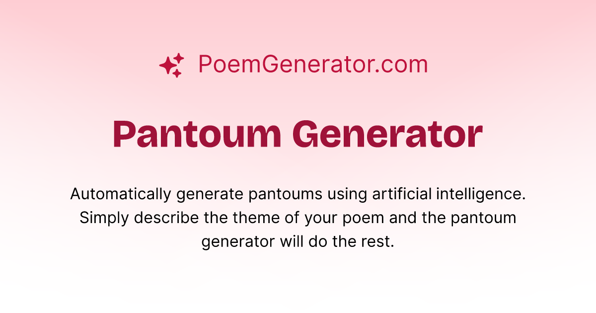 AI Pantoum Generator – PoemGenerator.com