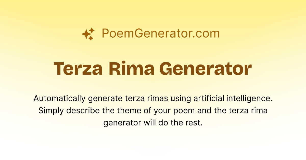 AI Terza Rima Generator – PoemGenerator.com